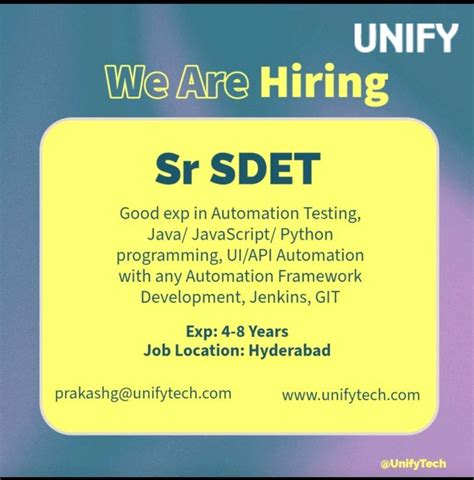 Ramagiri Likitha On Linkedin Unifytech Hiring Hyderabad Automationengineer Java Javascript