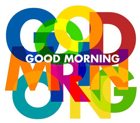 Good Morning Inscription In A Sunrise Landscape Stock Vector