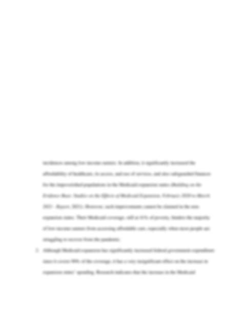 SOLUTION Medicaid Expansion Effect On States Edited Studypool