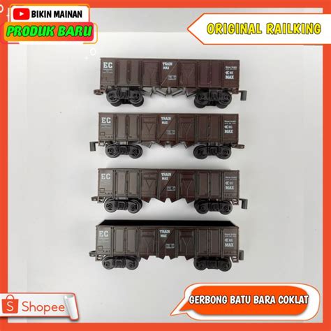 Jual Gerbong Coklat Kereta Batu Bara Aksesoris Kereta Railking