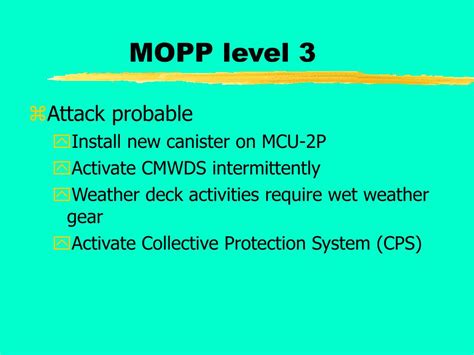 Ppt Mission Orientated Protective Posture Mopp And Cbr Defense Bill