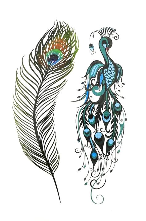 Peacock Tattoo Stencil