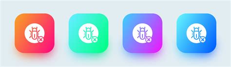 Antivirus Solid Icon In Square Gradient Colors Virus Guard Signs