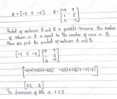 Solved Given The Following Matrices If Possible Determine Ab