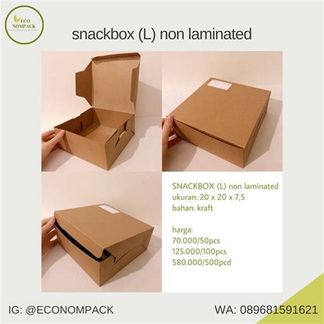 Jual BOX KRAFT 20x20x7 5 NON Laminated 50pcs Dus Makanan Kemasan Makanan Box Coklat Dos Kraft