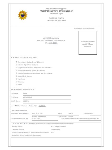 Pit Application Form Pdf University And College Admission Behavior Modification