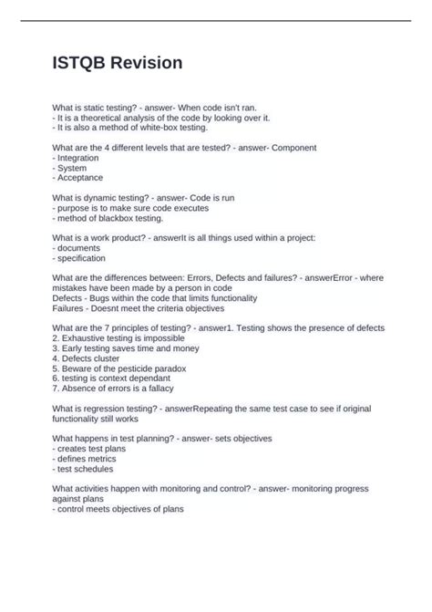 Istqb Revision Questions And Answers 2024 Istqb Stuvia Us