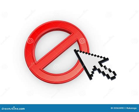 Cursor Annd Symbol Of Ban Stock Illustration Illustration Of Render