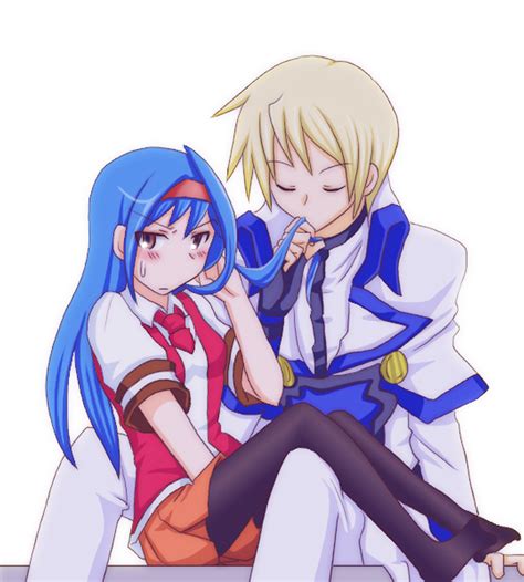 Safebooru Arcana Heart Blonde Hair Blue Hair Brown Eyes Crossover