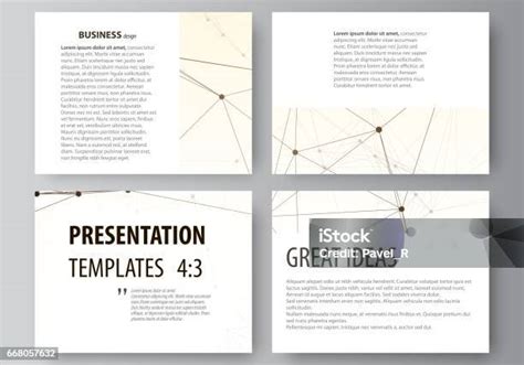 프레 젠 테이 션 슬라이드에 대 한 비즈니스 템플릿 집합입니다 평면 디자인에 쉽게 편집 가능한 추상 벡터 레이아웃입니다 기술 과학 의료 개념 점 들과 라인 자동 제어 디지털
