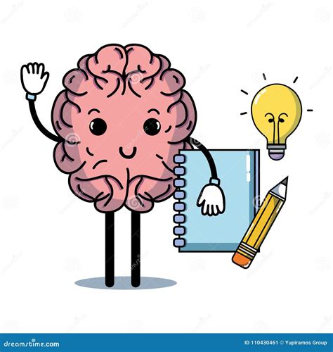 Fije El Cerebro Del Kawaii Con La Educación Del Conocimiento