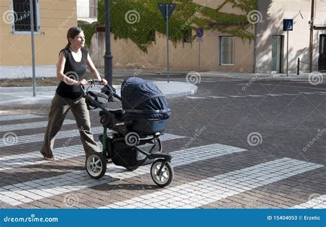 Woman With Stroller Stock Image Image Of White Maternity 15404053
