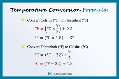 How To Convert Temperature Between Fahrenheit F And Celsius C Medicalculators