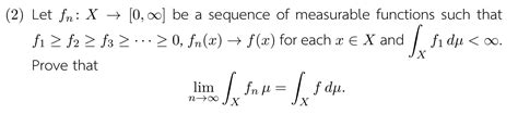 Solved 2 ﻿let Fnx→ 0∞ ﻿be A Sequence Of Measurable