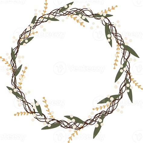 Watercolor Floral Wreath 9586446 Png