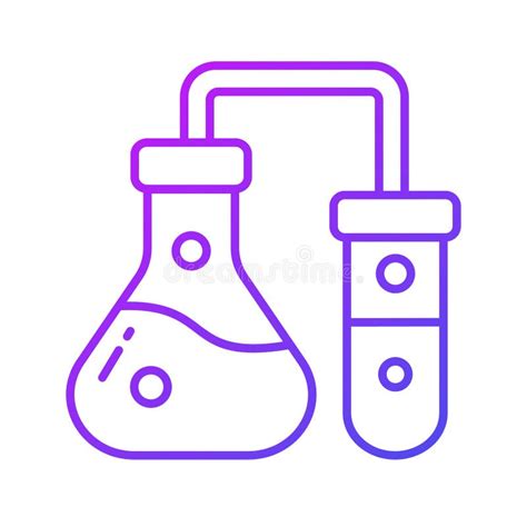 Chemical Flask With Test Tube Well Designed Icon Of Lab Experiment