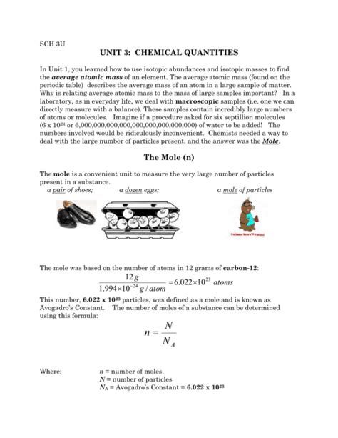 Mole Concept Molar Mass Worksheet Chemistry
