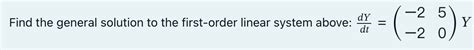 Solved Find The General Solution To The First Order Linear Chegg