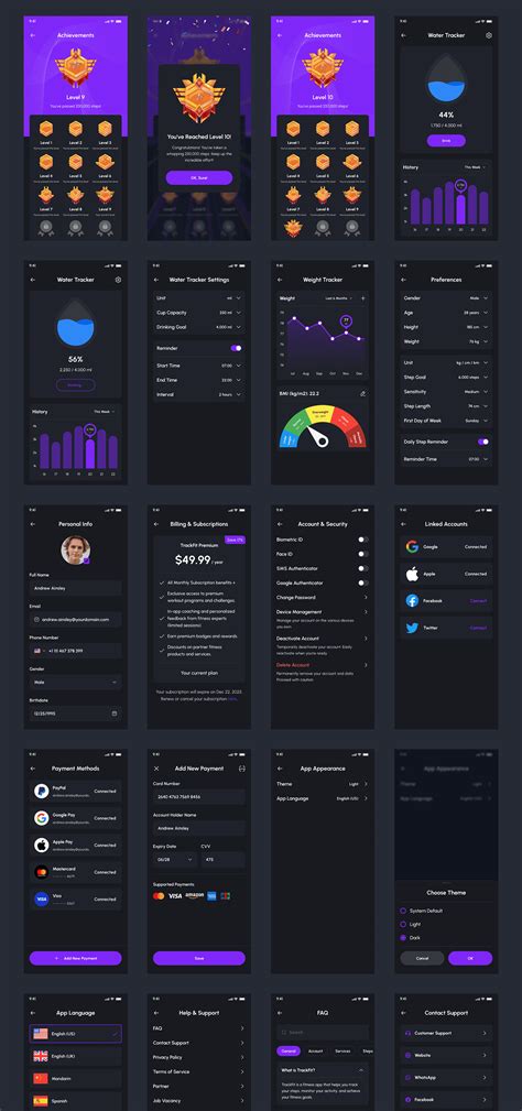 Trackfit Step Counter And Tracker App Ui Behance