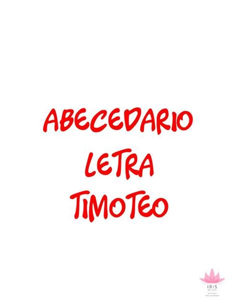 Abecedario Letra Timoteo Lisbeth Quintero Udocz
