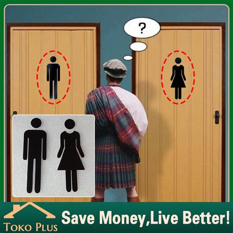 Jual 2pcs Toilet Sign Board Akrilik Timbul Direct Logo Pintu Toilet