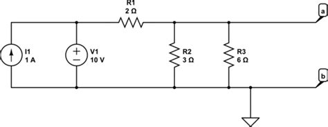Thevenin Equivalent Of Circuit With One Voltage And One Current Source