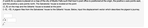 Solved Point An Xy Plane Is Placed On A Map Of The City Chegg Com