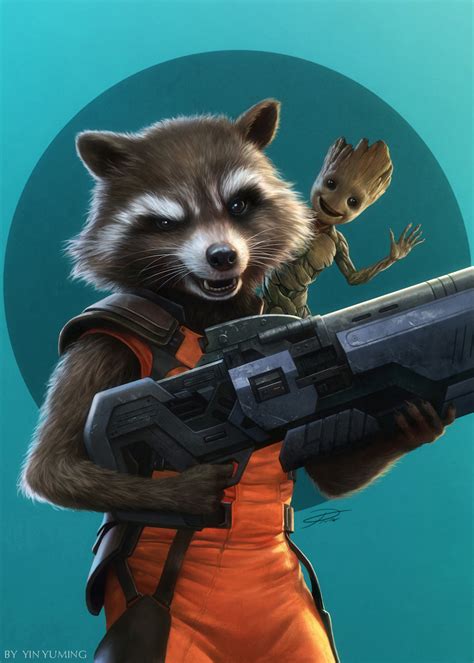 Groot And Rocket Wallpaper