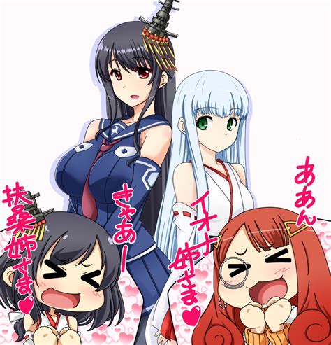 Yamashiro Fusou Iona Hyuuga And Fujita Saki Kantai Collection And