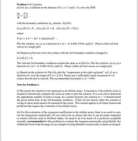Solved Problem 1 45 Points A For Uxt Defined On The