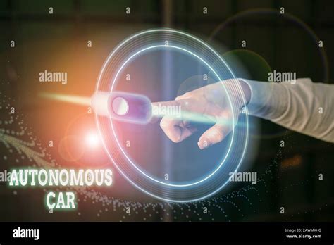 Conceptual Hand Writing Showing Autonomous Car Concept Meaning Vehicle That Can Guide Itself