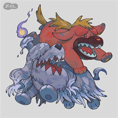 Oyasuminjyutsu Greavard Maschiff Nintendo Pokemon Commentary Request Highres Black Eyes