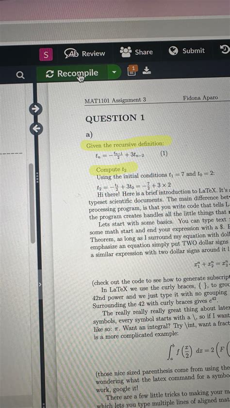 How Do I Get The Highlighted Text To Be Lined Up The Same Vertically Rlatex