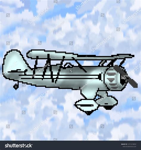 Pixel 8 Bit Drawn Blue Antique 库存插图 1271219053 Shutterstock