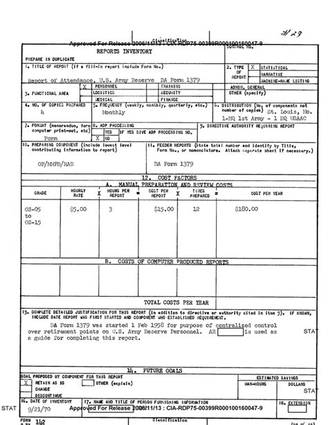 Report Of Attendance U S Army Reserve Da Form 1379 Documentcloud