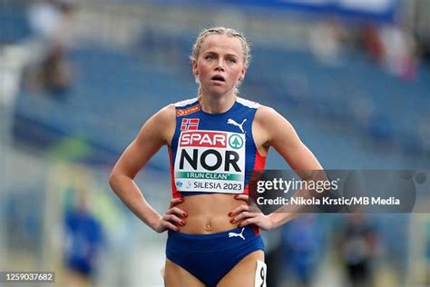 Andrea Rooth Of Norway Reacts In Womens 400m Hurdles Race During The News Photo Getty Images