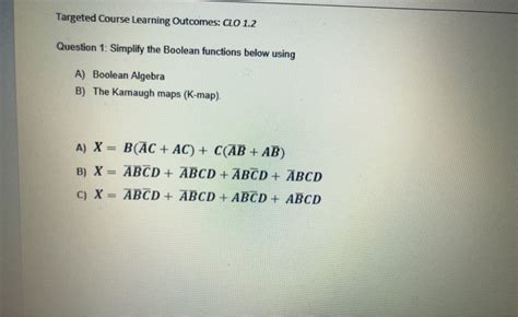 Solved Targeted Course Learning Outcomes CLO Question Chegg