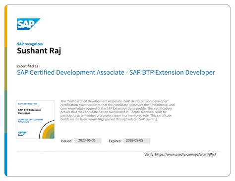 Sushant Raj On Linkedin Sapcertification Capgemini Sapbtp Sap Capgeminiindia Share