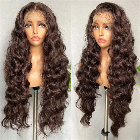Soku Brown 13x6 Lace Frontal Wig 32 Inch Long Lightweight