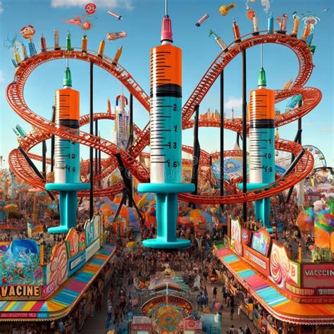 Immunization Oasis Vaccine Theme Park Delights Stock Illustration