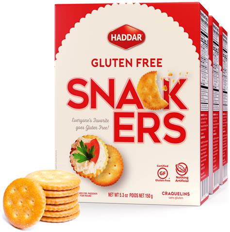 Haddar Gluten Free Snackers Aif4 Crackers 53oz 3 Pack Dairy Free