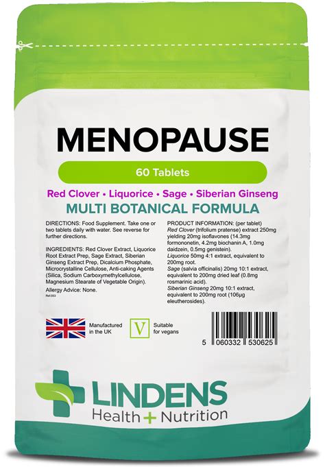 Menopause Formula Tablets Supplements Lindens Lindens Health Nutrition
