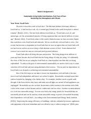Week Assignment Docx Week Assignment Sustainable Living Guide Contributions Part Four