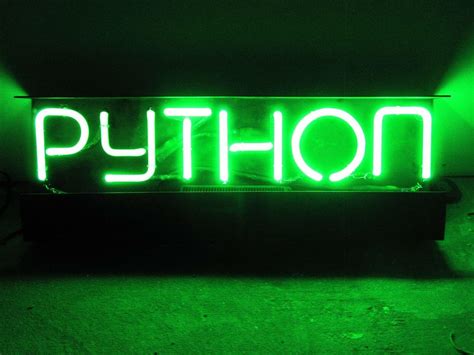Vintage Python Green Neon Sign Interior Decorate Style Of Ed Ruscha