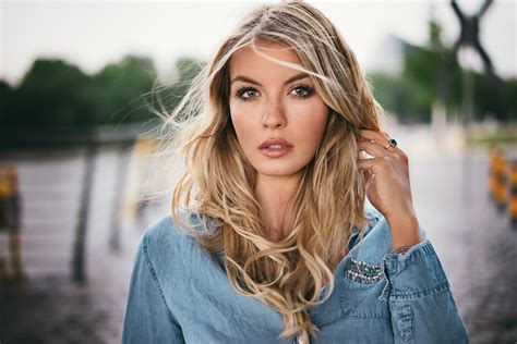 Headshot Denim Martin Kühn Touching Hair 1080p Open Mouth Looking