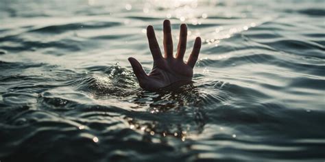 Premium Ai Image The Hand Of A Drowning Person Emerges Above The