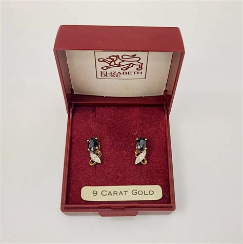 9ct Gold Sapphire And Diamond Earrings Sally Antiques