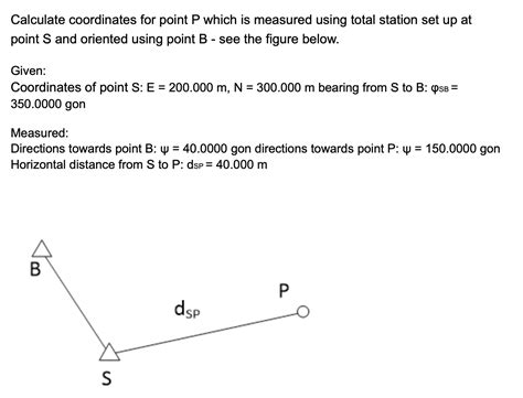 Solved Calculate Coordinates For Point P Which Is Measured