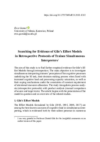 Pdf Searching For Evidence Of Giles Effort Models In Retrospective