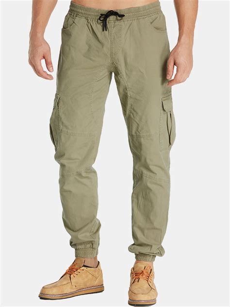Mens Jogger Twill Tapered Chino Active Cargo Casual Pants Trousers Alexnld